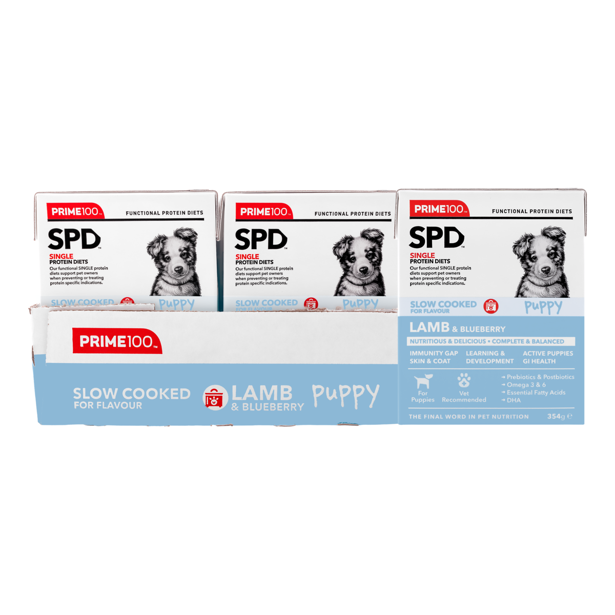 PRIME100 SPD Slow Cooked Puppy Lamb & Blueberry 354g (12pk)